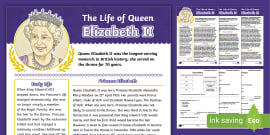 FREE! - The Life of Queen Elizabeth Differentiated Reading Comprehension