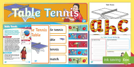 Table Tennis Word Search