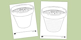 Flower Pot Writing Template