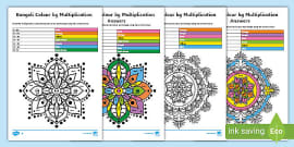 Maths Colouring Sheets Multiplication Colour by Number