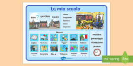 Oggetti Scolastici Vocabolario Illustrato