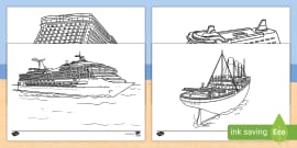 FREE! - Container Ship Colouring | Colouring Sheets - Twinkl