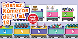 Pòsters d'exposició: Números del 0 al 10 - Trens