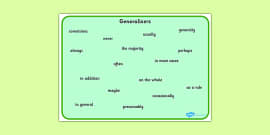 Generalising Words Poster (teacher made)