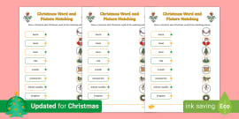 Christmas Word and Picture Matching Activity English/Italian ...
