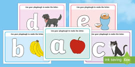 FREE! - Alphabet Playdough Mats (French) (teacher made)