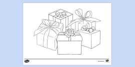 FREE! - Present with Lid Colouring | Colouring Sheets