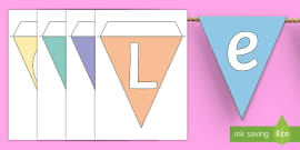 Pastel ZigZag Alphabet Display Bunting (teacher made)