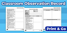 Editable Teacher/Classroom Observation Form