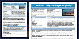 Carol Ann Duffy Higher Practice Paper: Originally