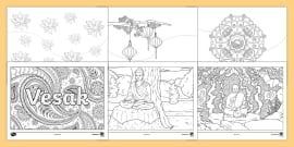 Vesak Coloring Sheets (Teacher-Made) - Twinkl