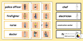 FREE Community Helpers Scene and Question Cards for K-2nd Grade