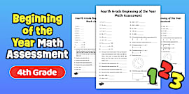 First Grade Beginning of the Year Math Assessment - Twinkl