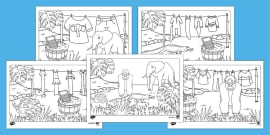 Jungle Animals Mosaic Colouring Pages (teacher made)