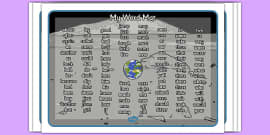 Space Scene Word Mat (teacher made)