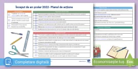 Catalogul profesorului - Pagină cu completare digitală