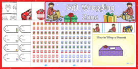 3 Step Sequencing Cards Wrapping a Present (teacher made)