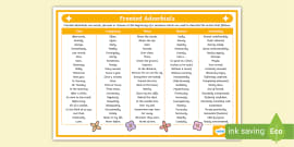 Adjective Chart Word Mat | Twinkl (teacher made) - Twinkl