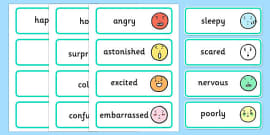 Emotions Word Cards (teacher made) - Twinkl