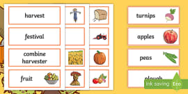 Harvest Word Mat (teacher made) - Twinkl