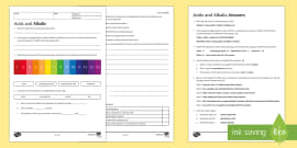 The pH Scale Cut & Stick Worksheet | KS3 Chemistry | Beyond