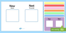 Now, Next Visual Aid Arabic/English (Teacher-Made) - Twinkl