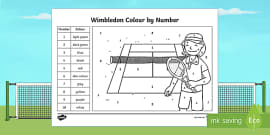 Wimbledon Tennis Read and Draw Worksheet - Twinkl