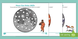 Fix the Picture Space-themed Cutting Skills Worksheet Activity Sheet