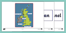 UK Seas and Rivers Map Activity - UK Rivers Map - Twinkl