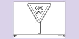 FREE! - Pedestrian Crossing Road Sign Colouring Sheet