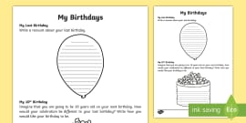 My Birthdays Writing Template (Teacher-Made) - Twinkl