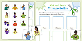 Modes of Transportation Worksheet | Cut and Glue — Primary