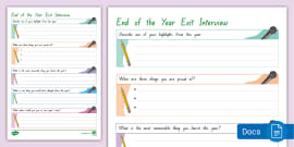 End of Year Memories Activity (teacher made)