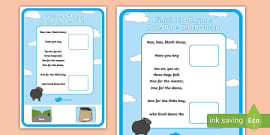 Baa Baa Black Sheep Cut and Paste Sequencing Worksheet - Identify some