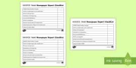 Newspaper Article Checklist (Teacher-Made) - Twinkl