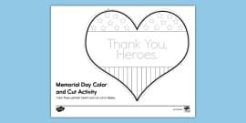 Memorial Day Flag Color and Cut Craft (Teacher-Made)