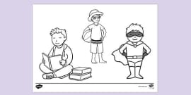 Boy Imagining Dates Colouring Sheet (teacher made) - Twinkl