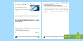 Using Sentence Length for Effect Lesson Pack (teacher made)