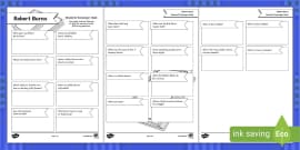 Robert Burns Missing Word Activity Sheet (teacher made)