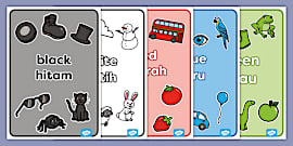 Colours Word Mat Indonesian (teacher made) - Twinkl