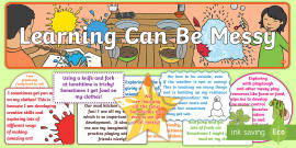 👉 Messy Play Area Display Lettering for Kindergarten