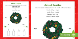 Advent Wreath Colouring: Catholic Advent Worksheet (PDF)