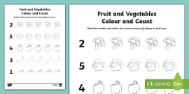 Fruit and Vegetables Counting Sheet (teacher made) - Twinkl