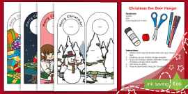 Christmas Door Hanger Santa Craft (Teacher-Made) - Twinkl