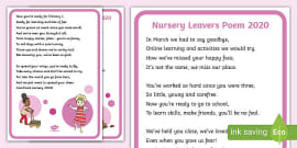 Moving Classes Poem for the End of the Year (teacher made)