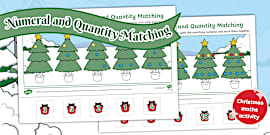 👉 Numbers 1 - 20 Matching Christmas Tree Themed Activity