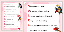 Valentine's Day List Poem Template - Twinkl