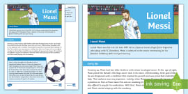 KS1 Lionel Messi Differentiated Reading Comprehension