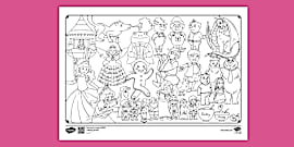 Fairy and Traditional Tales Doodle Colouring Pages - Twinkl