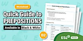 ESL Verbs and Prepositions Domino Game [Adults, B1-B2]
